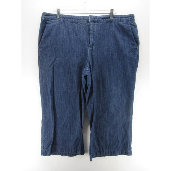 Merona | Pants & Jumpsuits | Merona Pants Plus 8 Wide Leg Cropped Denim ...